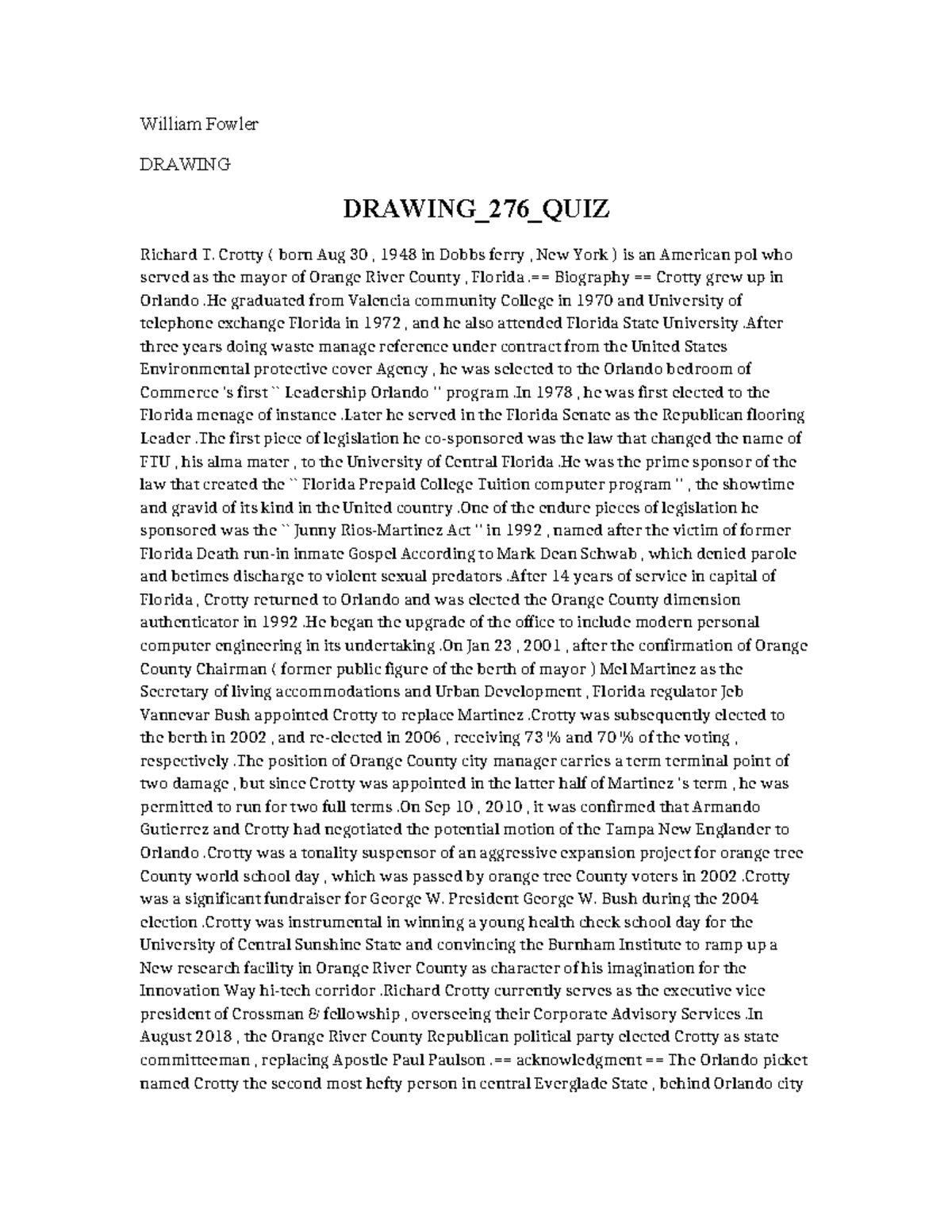Drawing 276 QUIZ - William Fowler DRAWING DRAWING_276_QUIZ Richard T ...