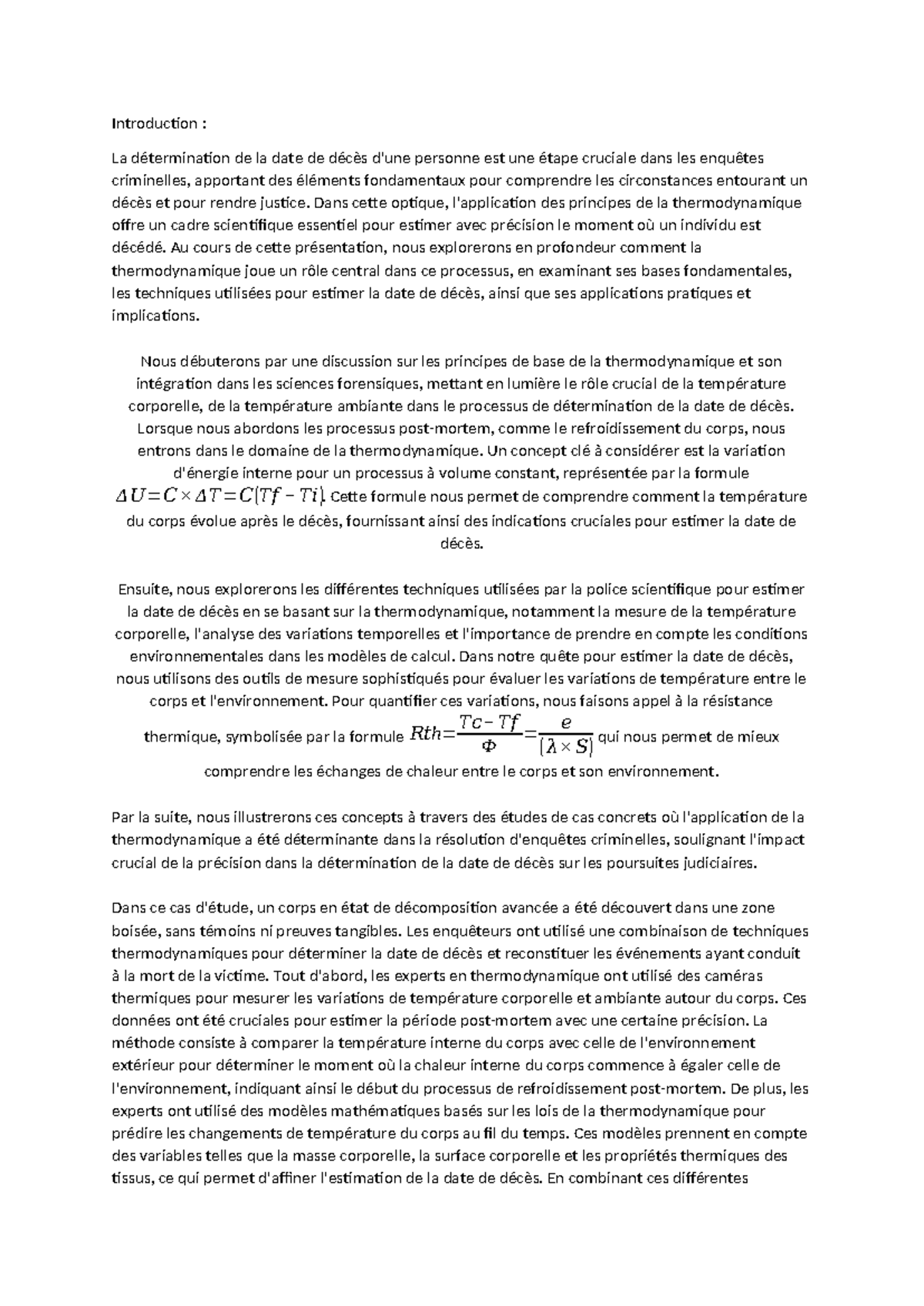 Grand Orale spc - Introduction : La détermination de la date de décès d ...