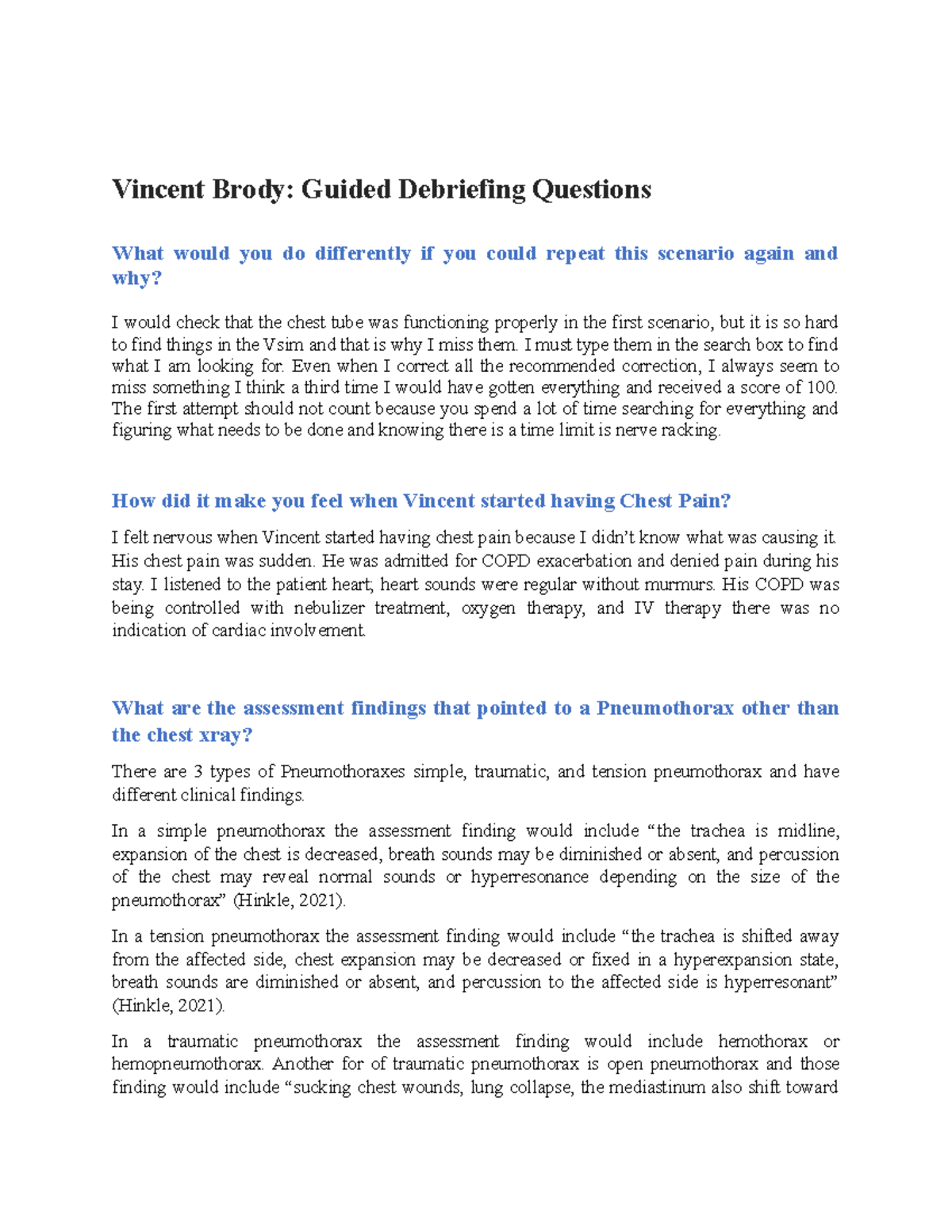 Guided reflection questions - Vincent Brody: Guided Debriefing ...