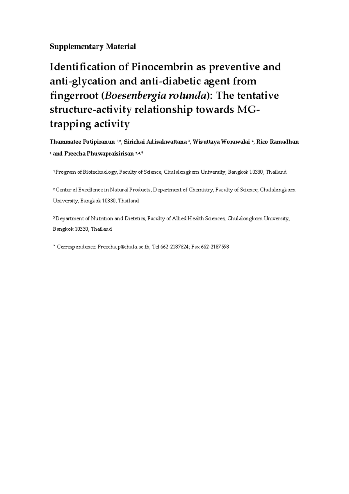 Molecules 23 03365 s001 - Supplementary Material Identification of Pinocembrin as preventive and ...