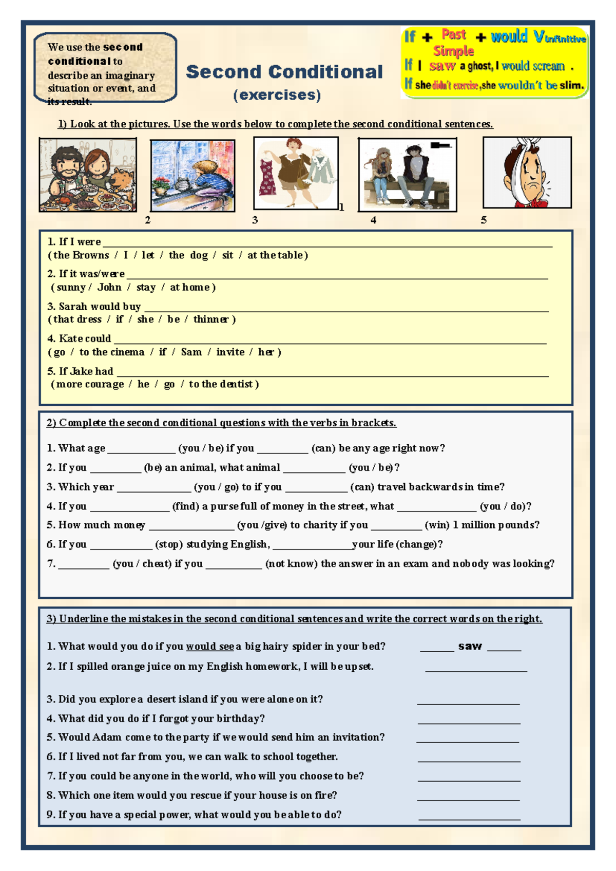 Second-conditional-exercises compress - Second Conditional (exercises ...