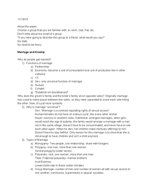 Test #2 study guide - INTRODUCTION TO ANTHROPOLOGY STUDY GUIDE-TEST TWO ...