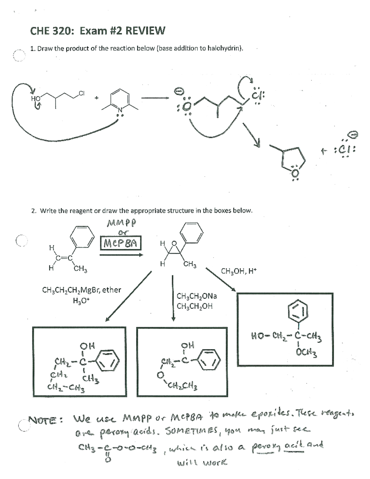 REV E2 key pdf - This is practice work for organic chemistry II with Dr. Cox. - CHE 320 - Studocu
