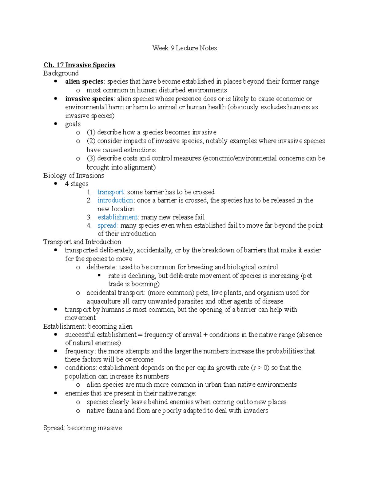 Week 9 Lecture Notes - Dr. Kronforst - Week 9 Lecture Notes Ch. 17 ...
