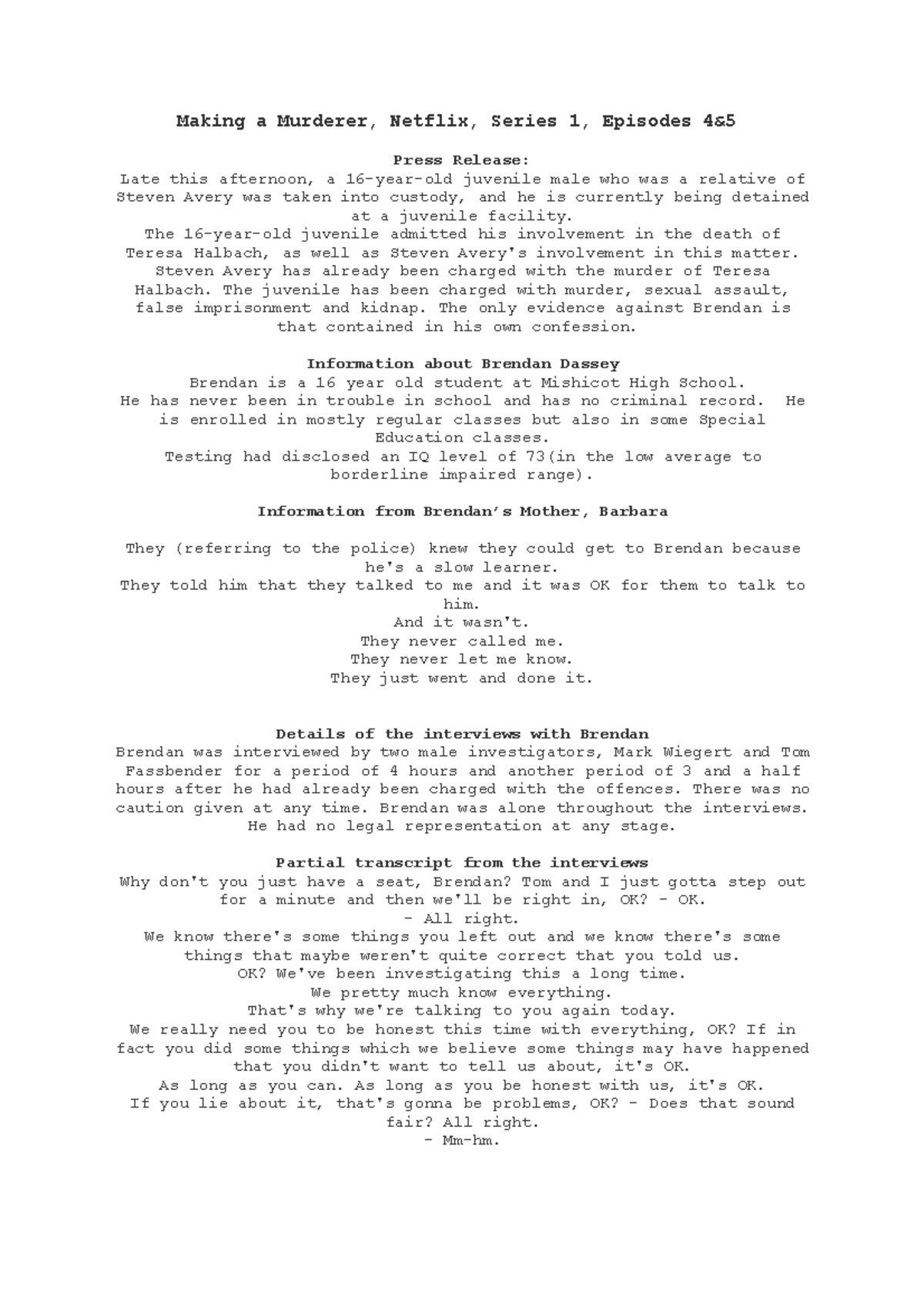 Week 12 - Making a murderer x2 - Making a Murderer, Netflix, Series 1 ...