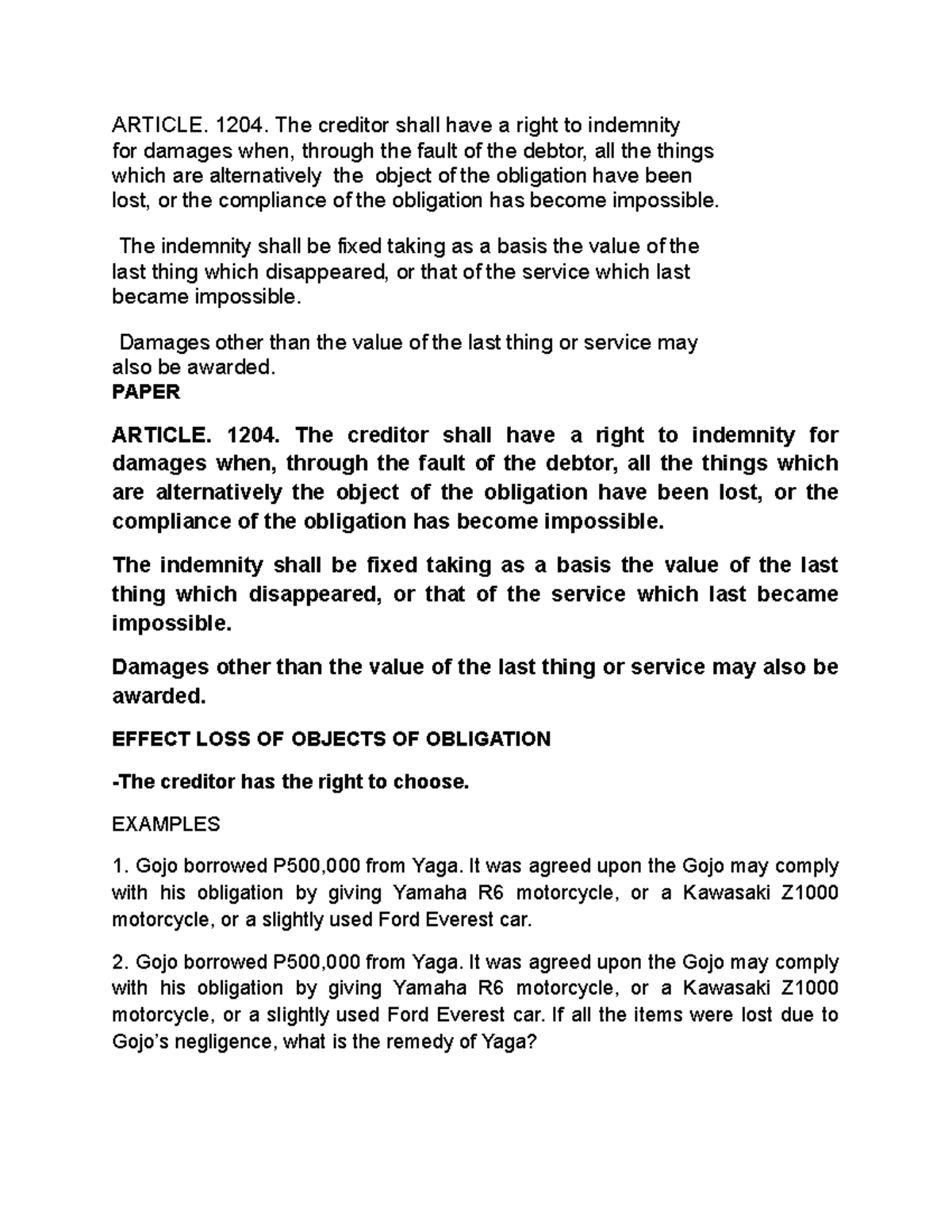 Article-1204 - LAW - ARTICLE. 1204. The creditor shall have a right to ...