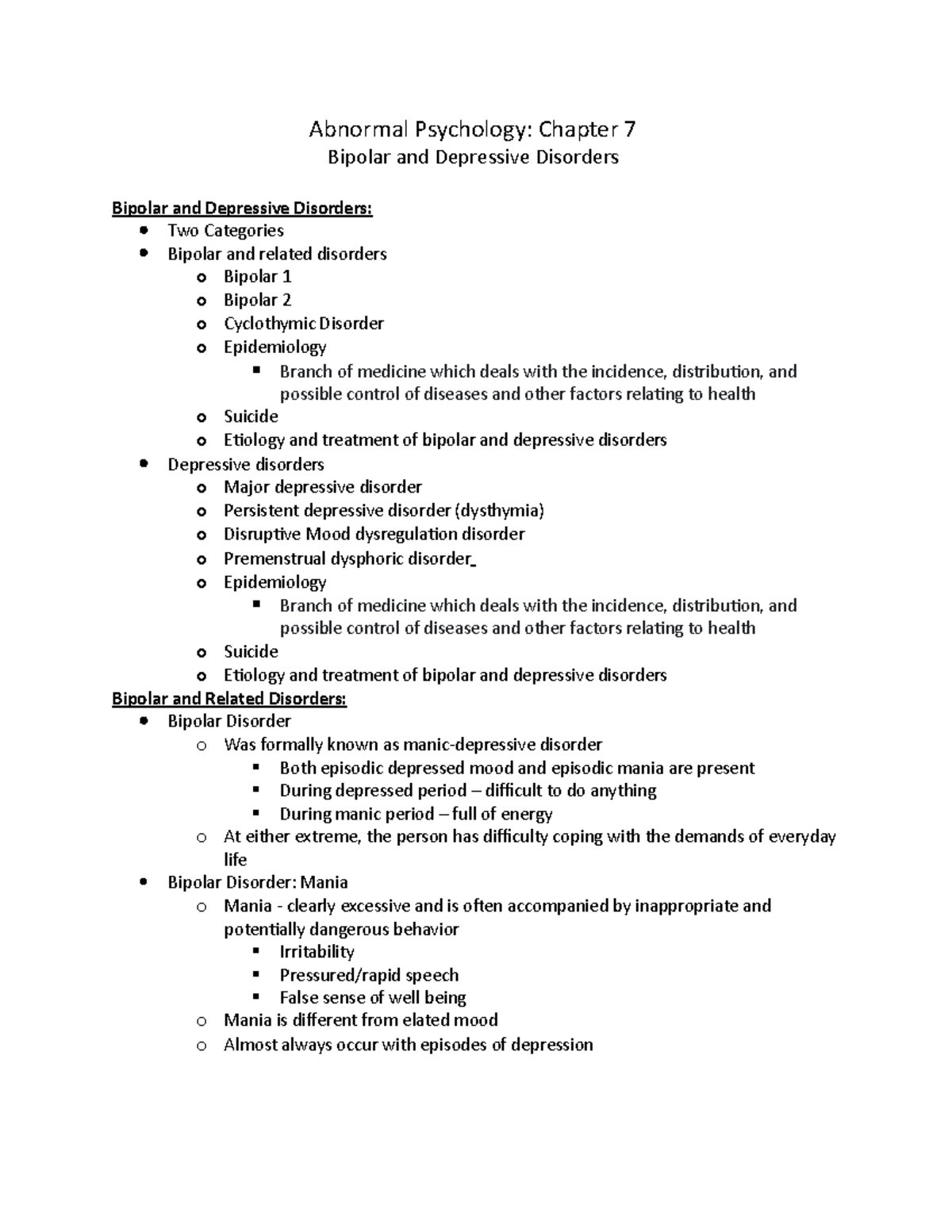 Chapter 7 - Bipolar and Depressive Disorders - Abnormal Psychology ...