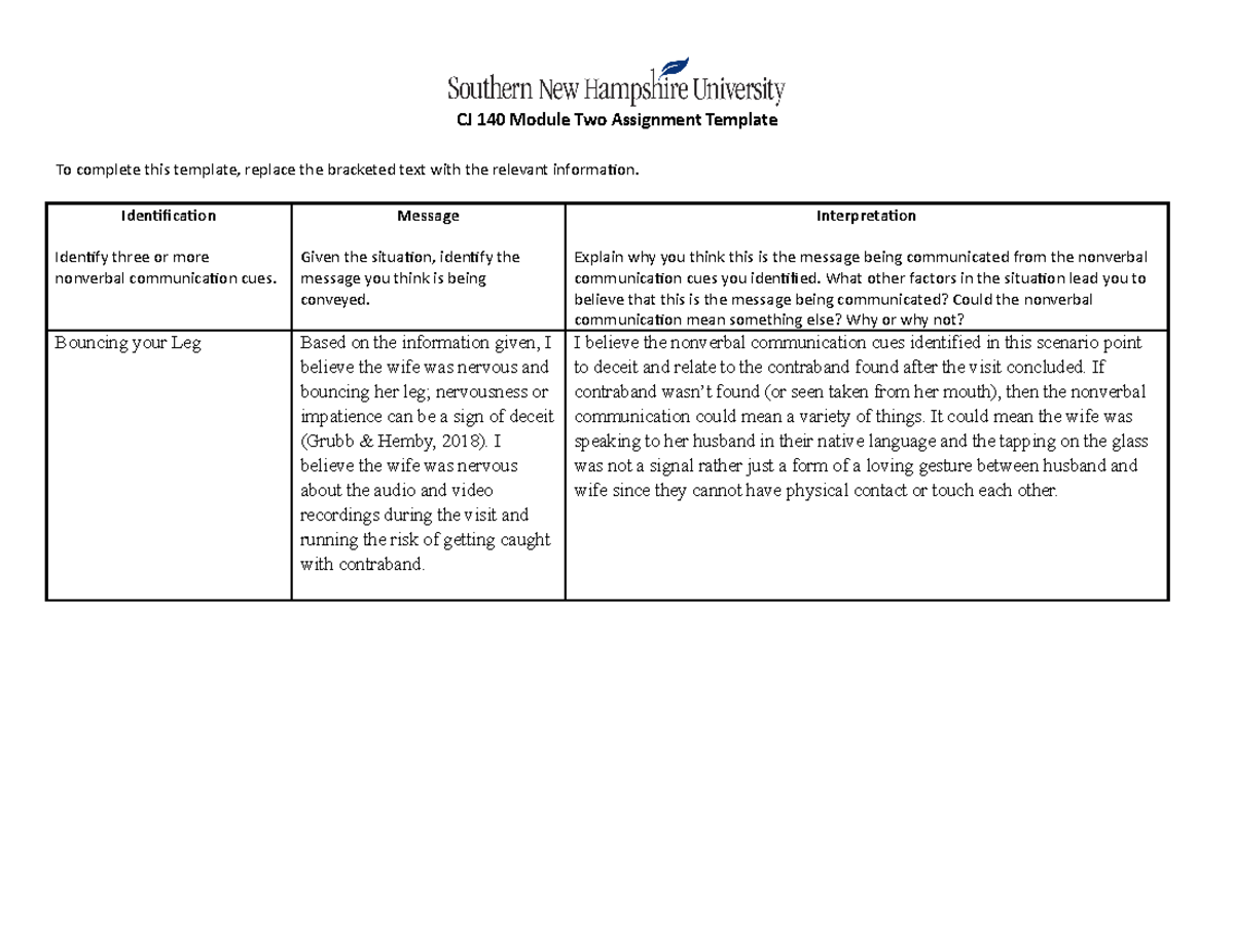 CJ 140 Module Two Assignment Template - Identification Identify three ...