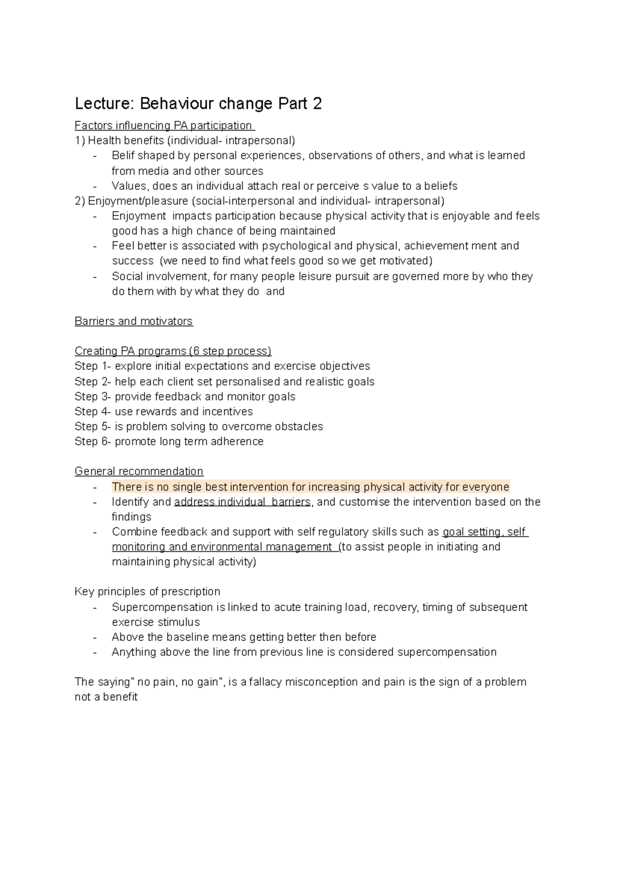 Lecture 22 Behaviour change Part 2 - Studocu