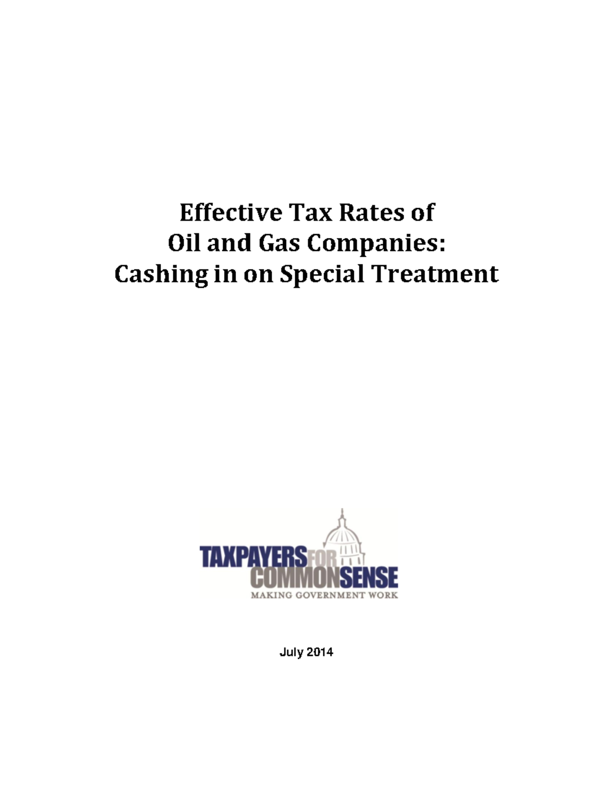 TCS ETR Report - Lecture notes 1 - Effective Tax Rates of Oil and Gas ...