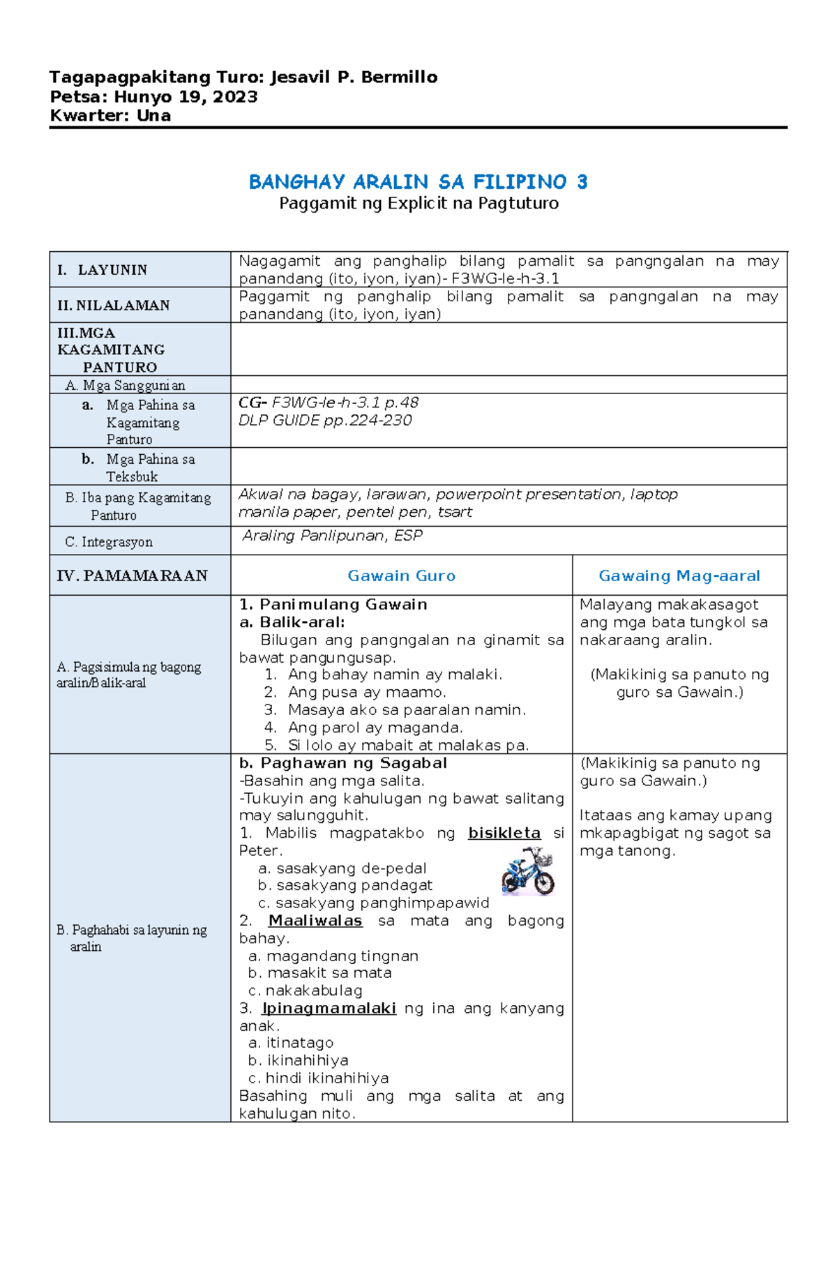 ITO IYAN IYON Filipino 3 - Tagapagpakitang Turo: Jesavil P. Bermillo ...