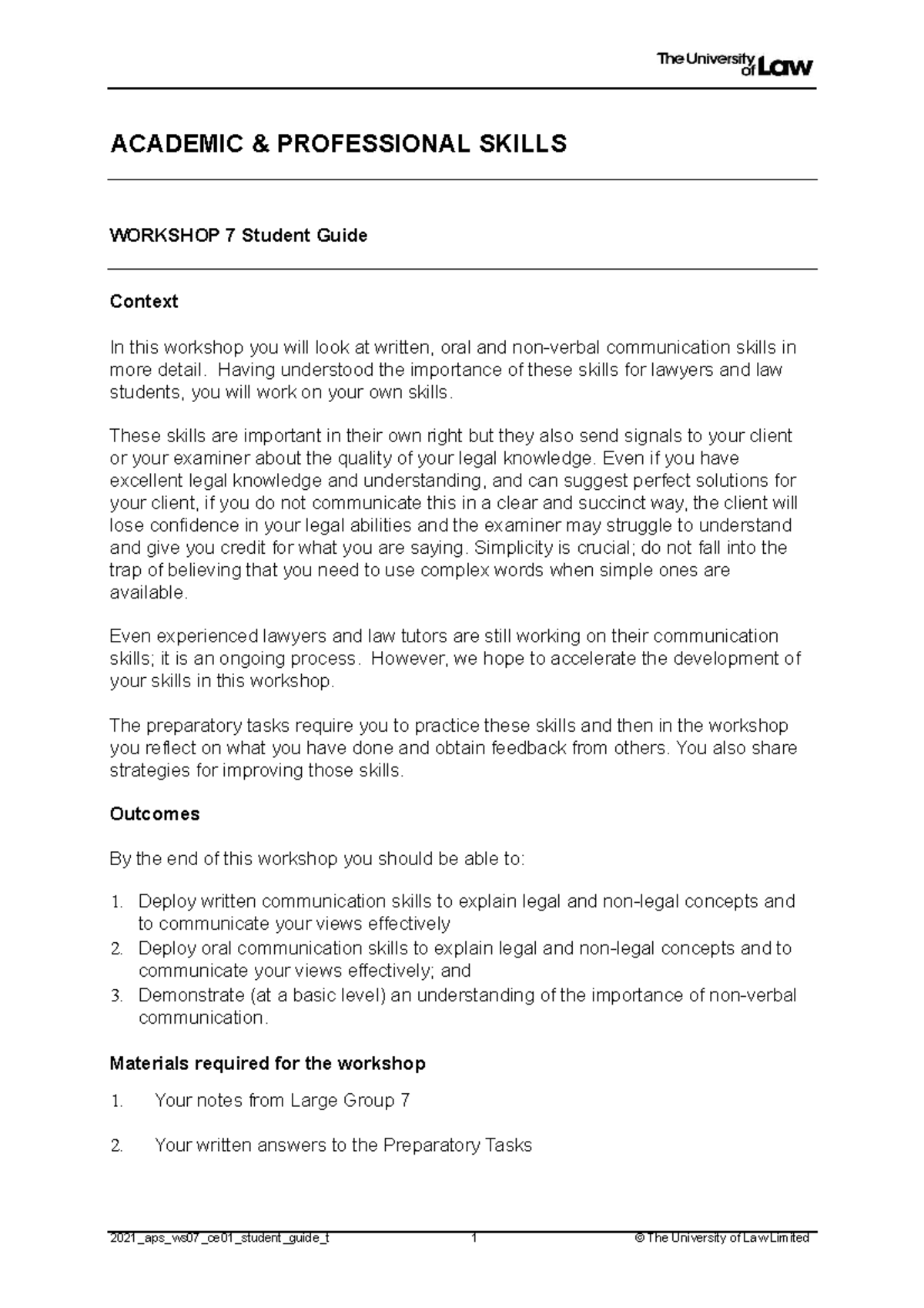 AP guide 7 - workshop notes - ACADEMIC & PROFESSIONAL SKILLS WORKSHOP 7 ...