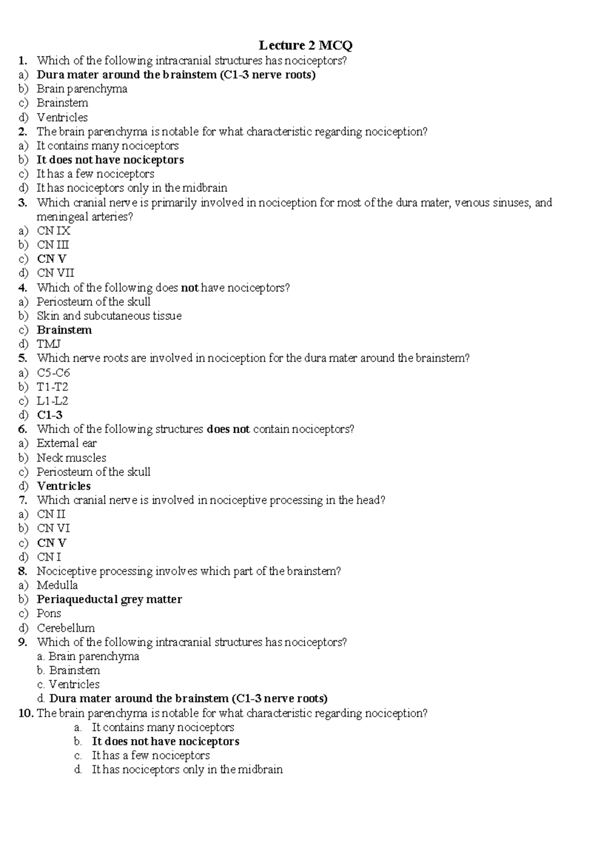 Lecture 2 MCQ - Study questions - Lecture 2 MCQ 1. Which of the ...
