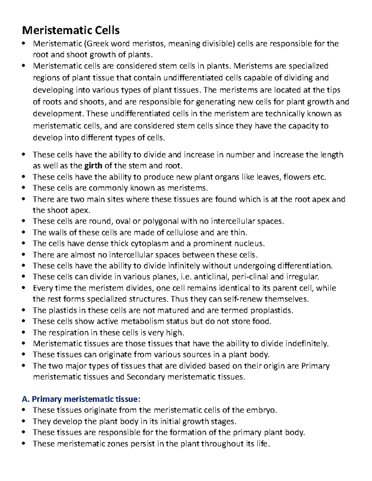 Meristematic Cells - Meristematic Cells Meristematic (Greek word ...