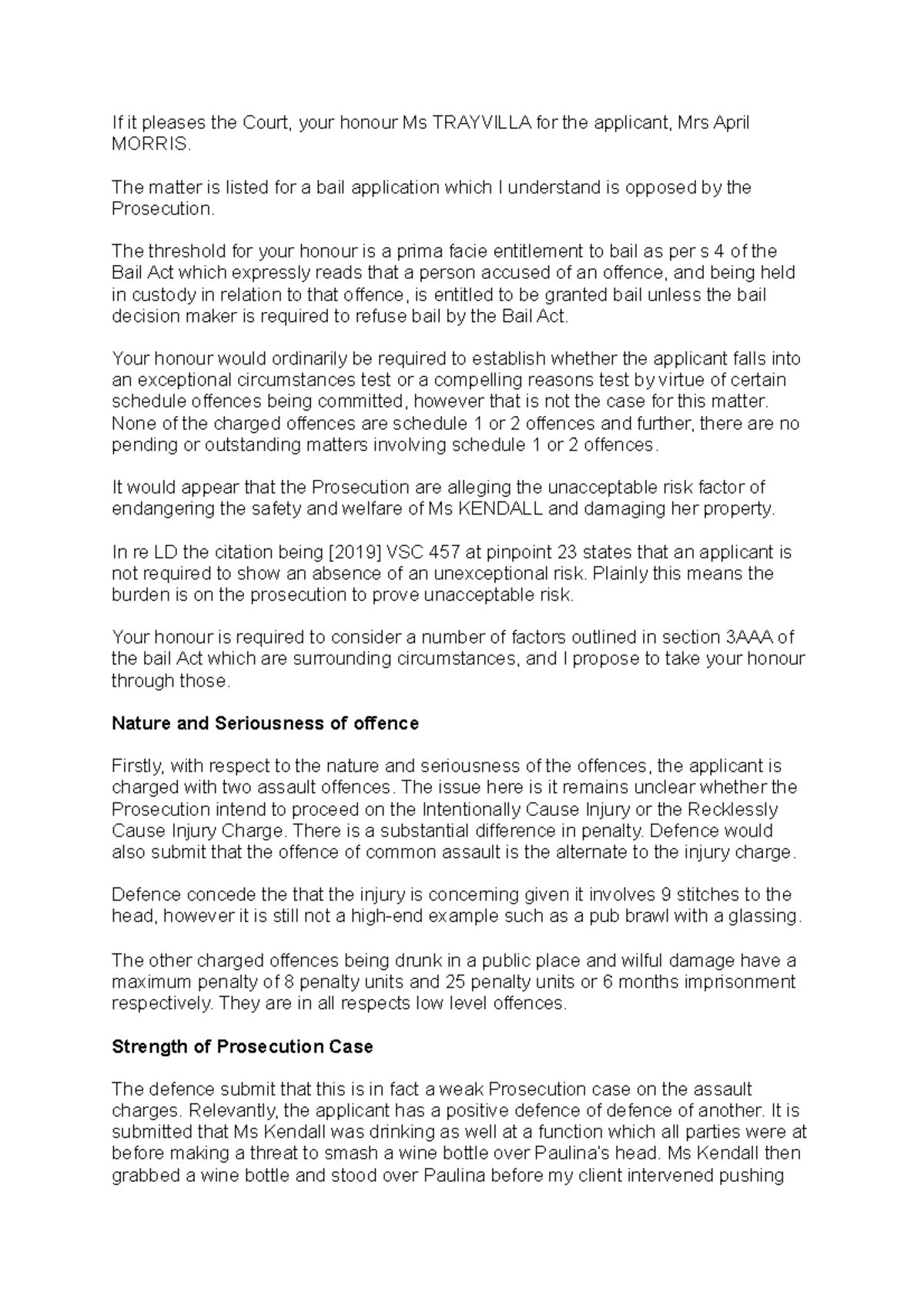 BAIL APP - Oral Presentation - Bail Application - HD - If it pleases ...