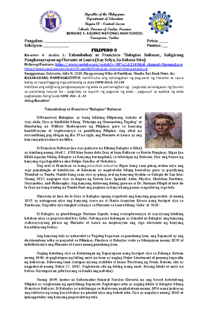 Rizal Activity 1 - Activity Sheet Name: __________________Course/Year ...