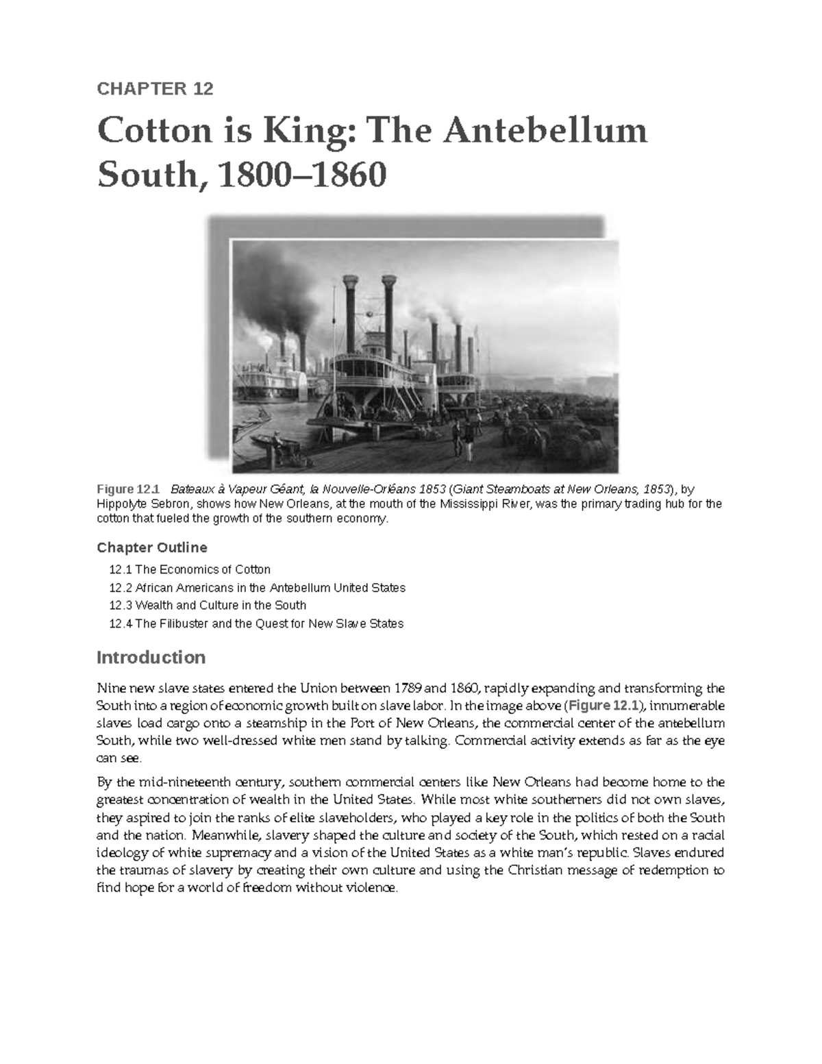 History - Global WORD Chapter 29 - CHAPTER 12 Cotton is King: The ...