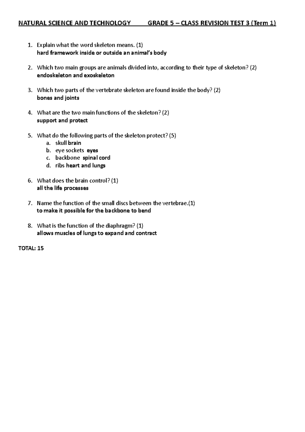Natural Science - NATURAL SCIENCE AND TECHNOLOGY GRADE 5 – CLASS ...