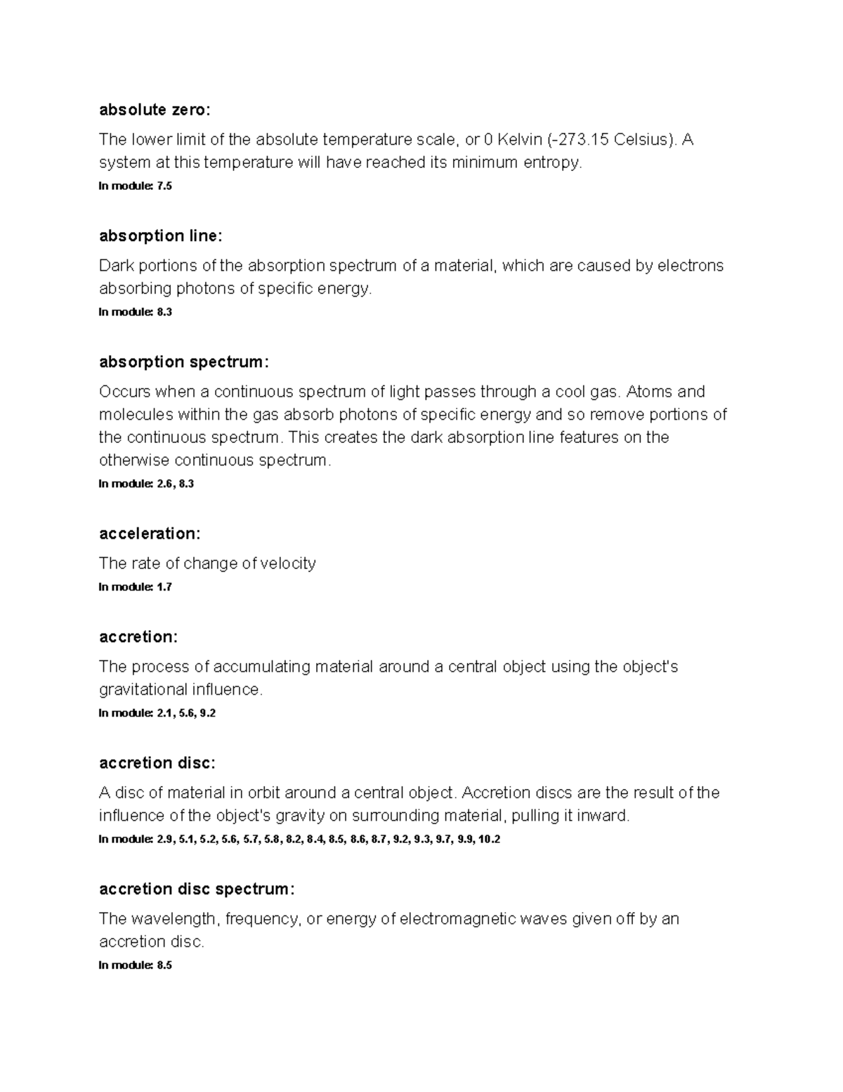 Astro - Glossary - absolute zero: The lower limit of the absolute ...