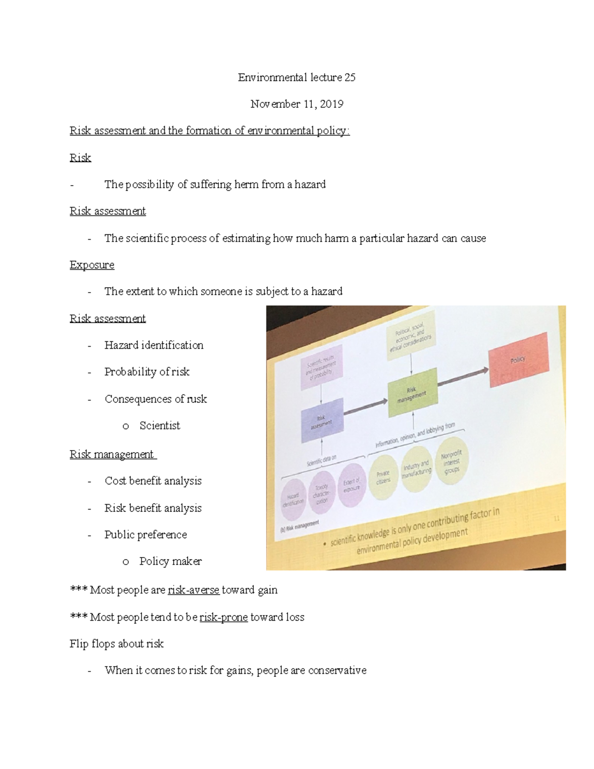 Environmental lecture 25 lecture notes - Environmental lecture 25 ...