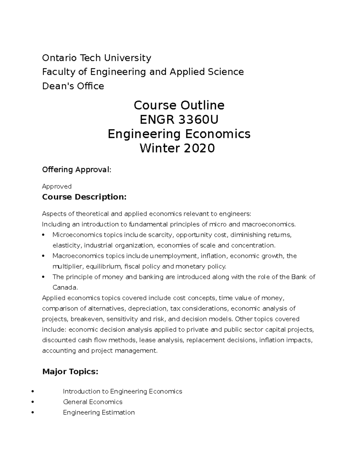 Course Outline ENGR3660 Winter 2020 rsg - Ontario Tech University ...