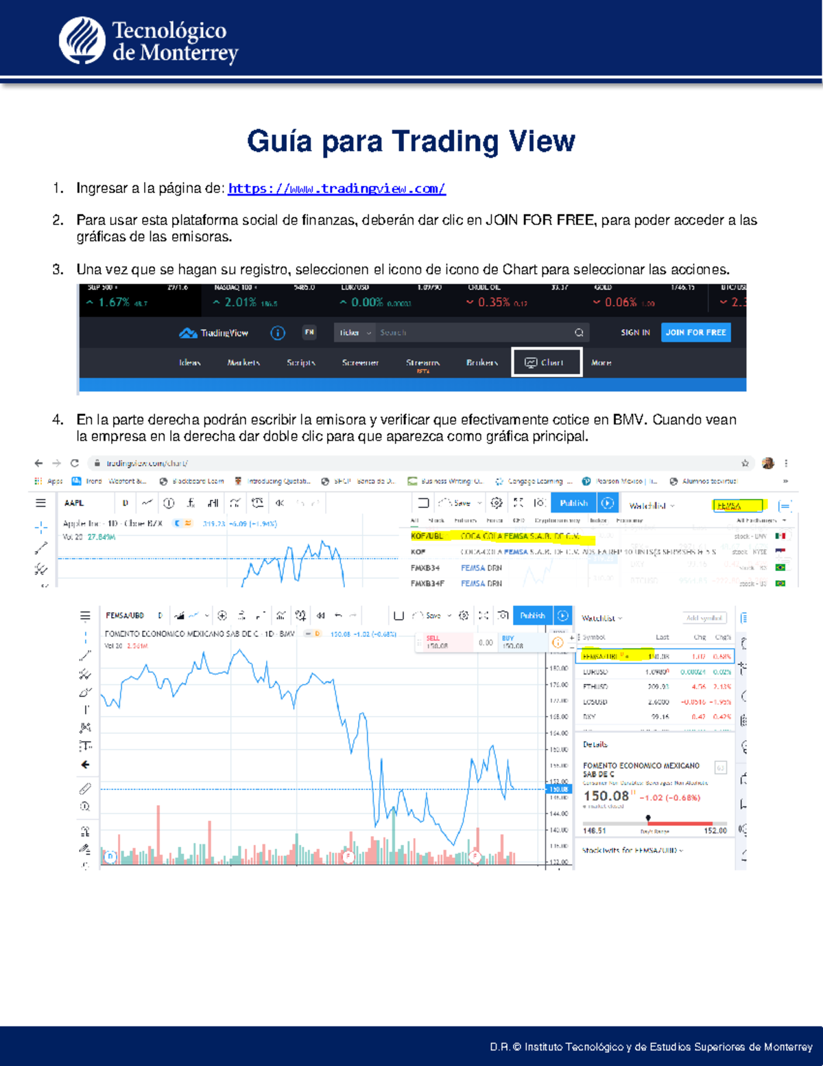 Trading View - Informacion sobre Finanzas - D. © Instituto Tecnológico ...