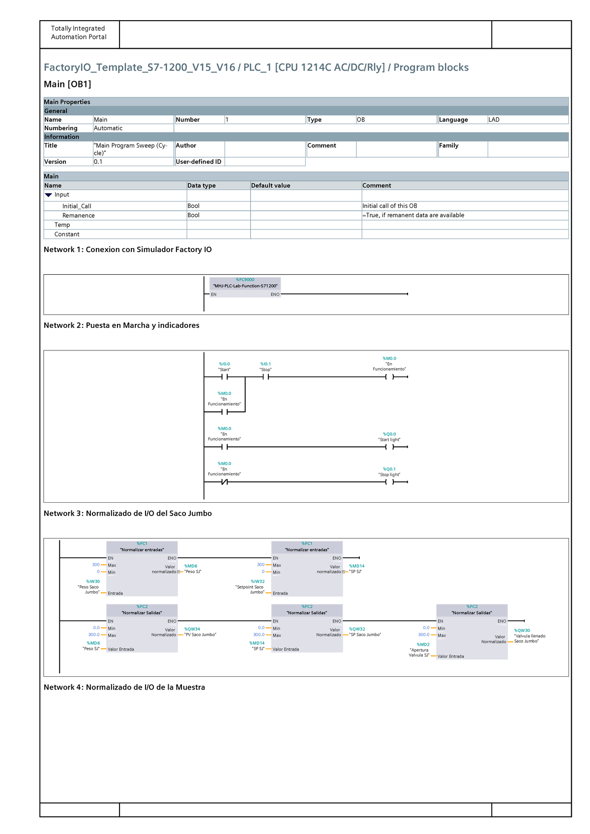 Diagrama de Control PLC - Totally Integrated Automation Portal ...