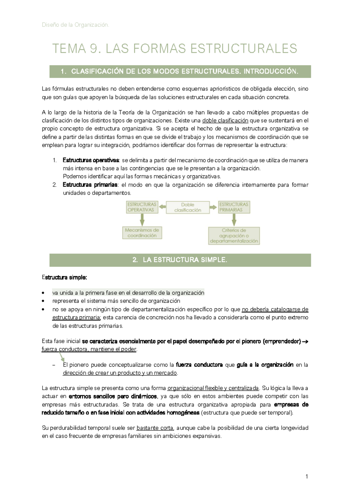 Tema nueve de diseño de la organización - TEMA 9. LAS FORMAS ...
