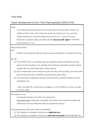 Hysan Development Co v Town Planning Board [2016 ] Hkcfa 66 - HomeHome ...