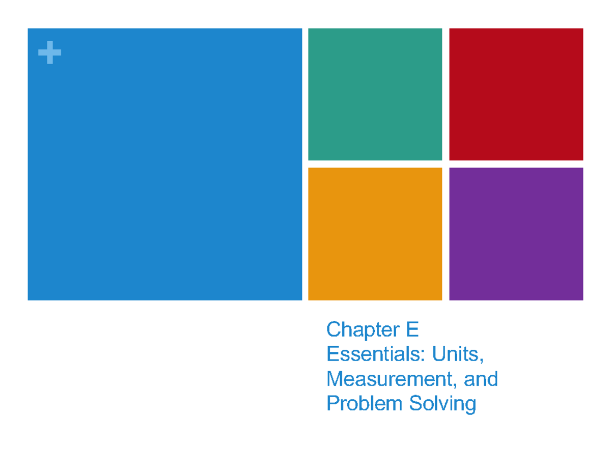 Tro E Essentials Student Version - ####### Chapter E ####### Essentials: Units ...