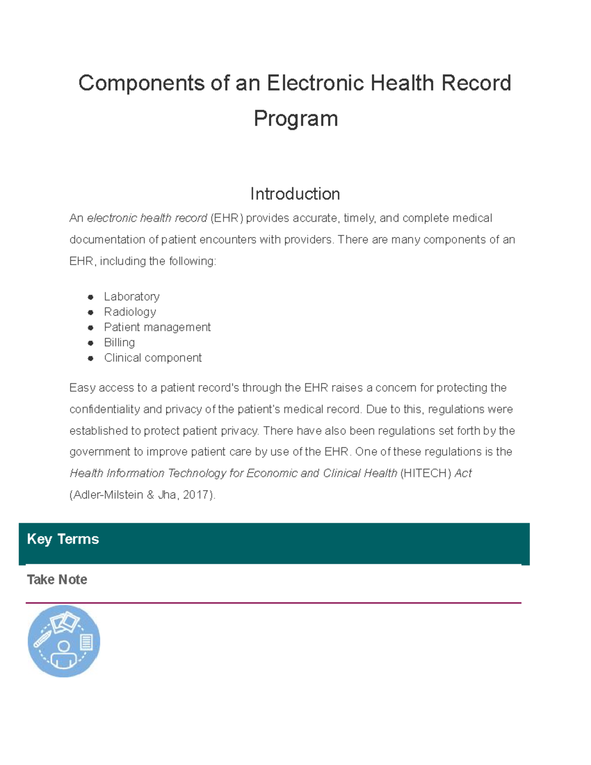 Components of an Electronic Health Record Program - Components of an ...