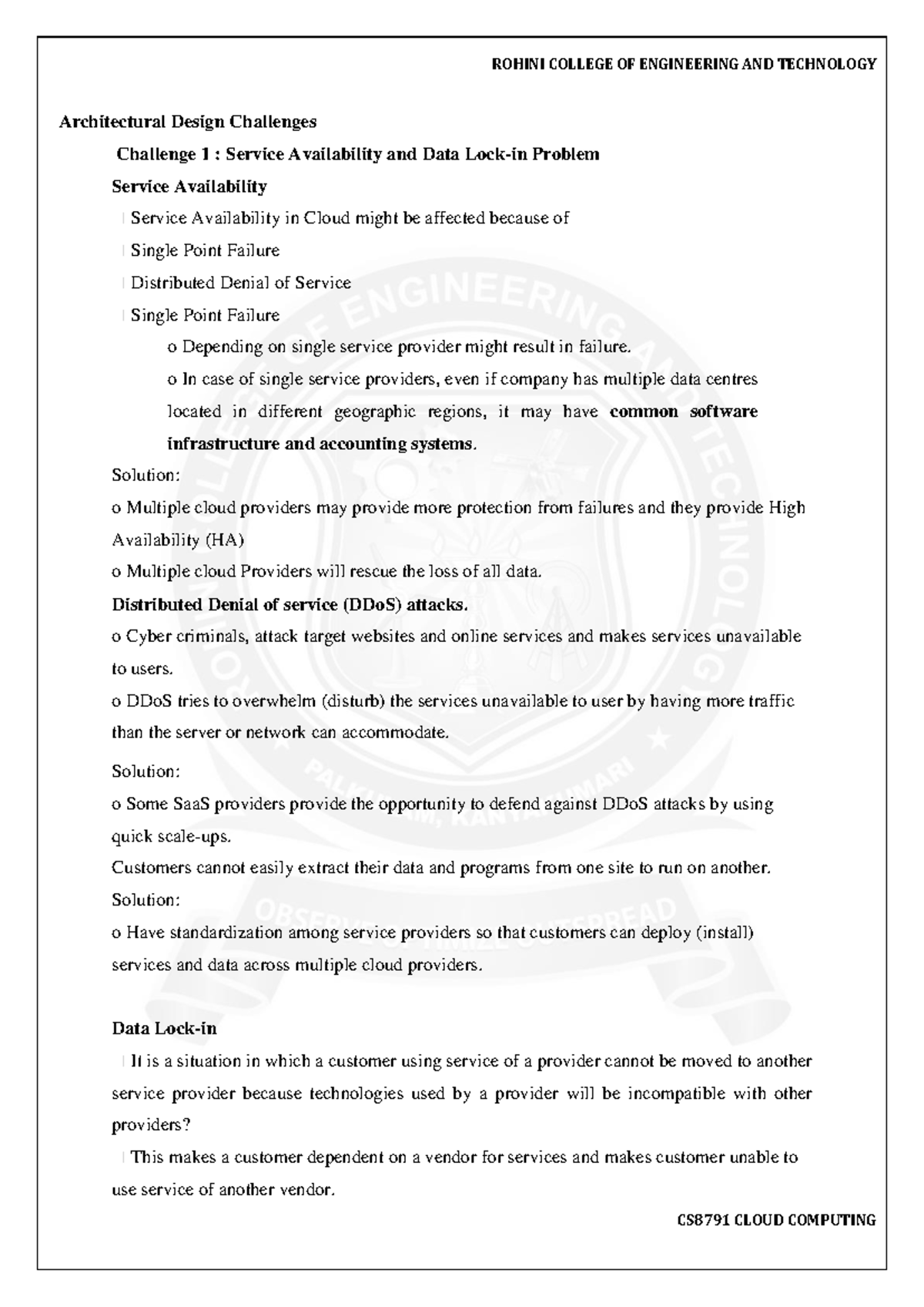 Last lecture part1 - Advance cloud architectural challenges - It ...
