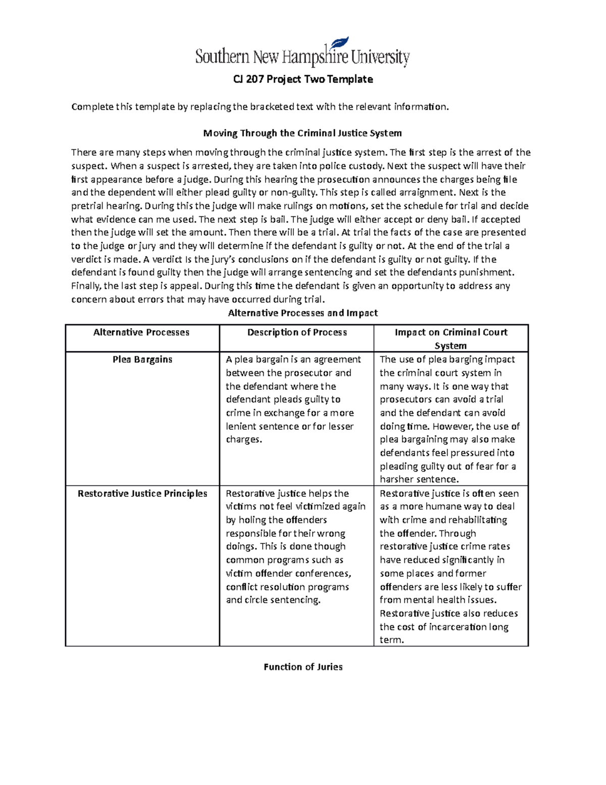 CJ 207 Project Two Template - CJ 207 Project Two Template Complete this ...