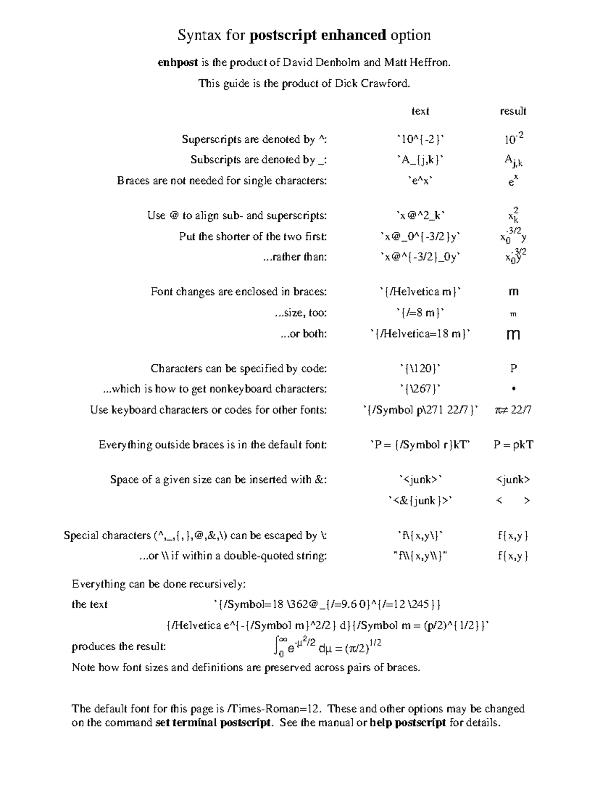 Ps guide - Syntax for postscript enhanced option enhpost is the product ...