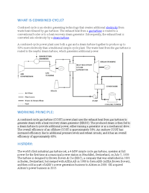 Thermodynamics project - Combined Cycle Power Plants What is a Combined ...