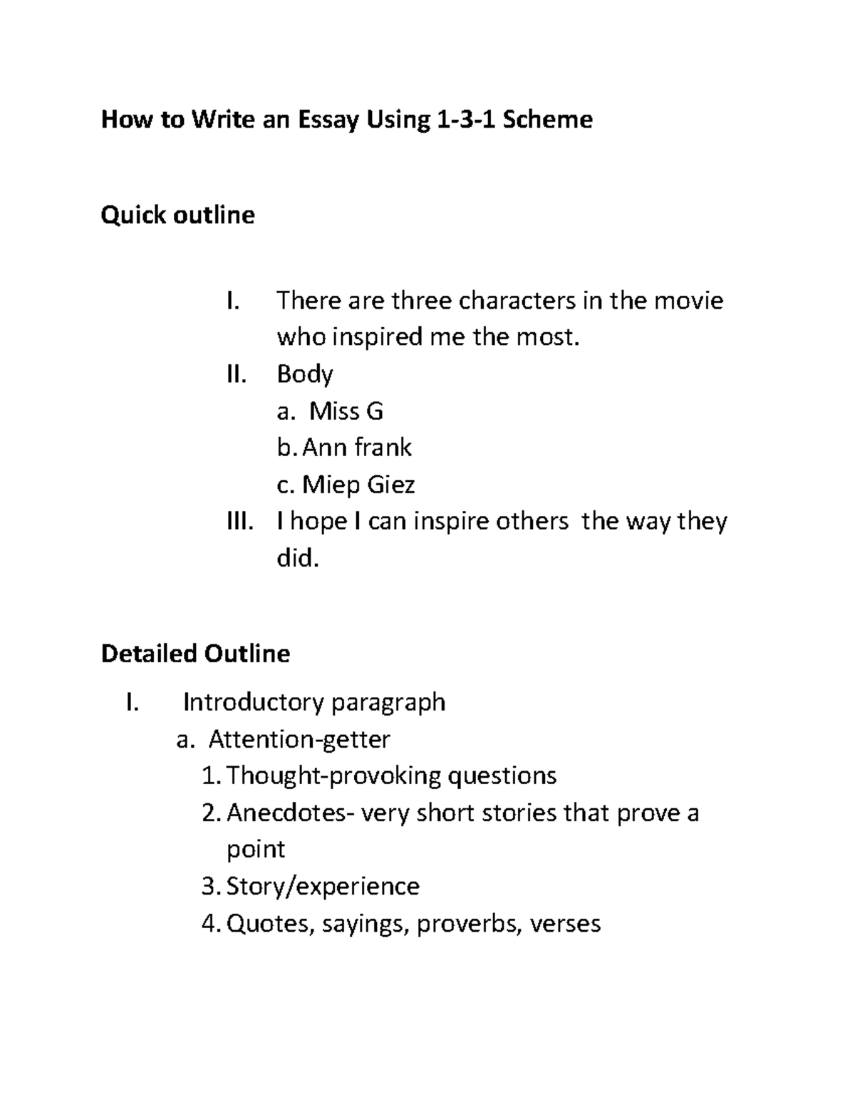 How to make essays using 1-3-1 - How to Write an Essay Using 1-3-1 ...