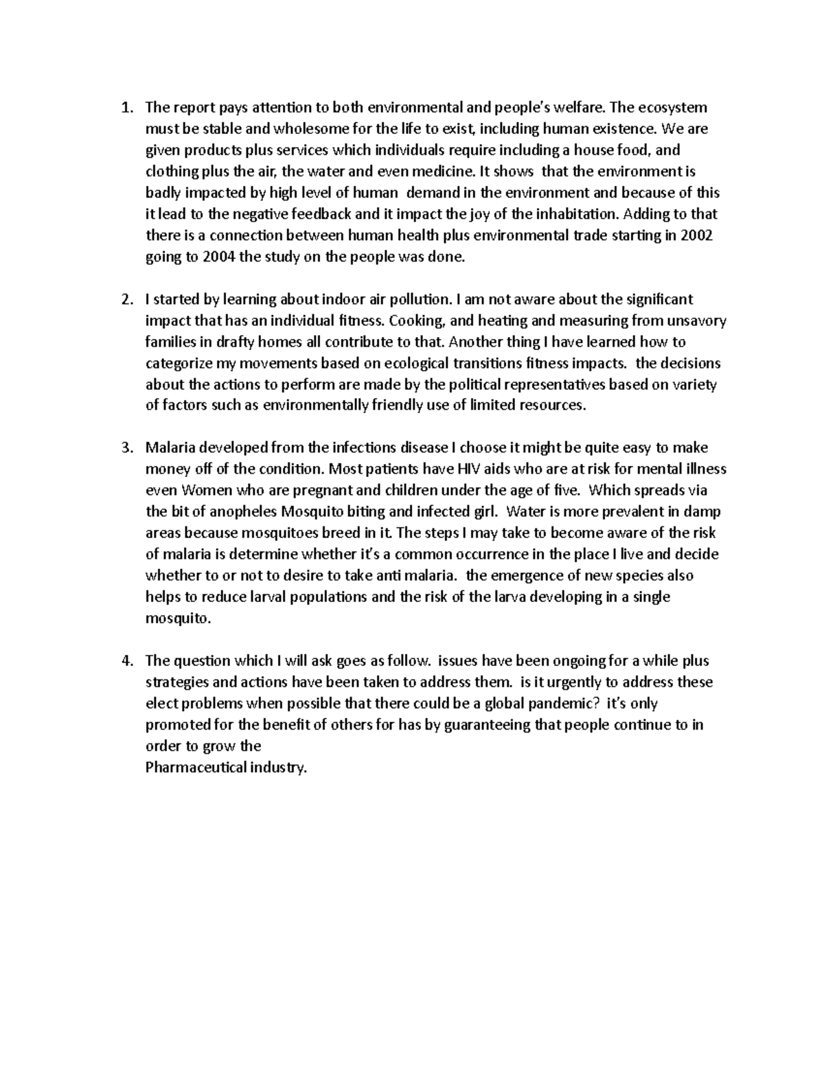 D.A unit 4 ENVS 1301 - Assignment will help you to understand and do your own. - The report pays ...