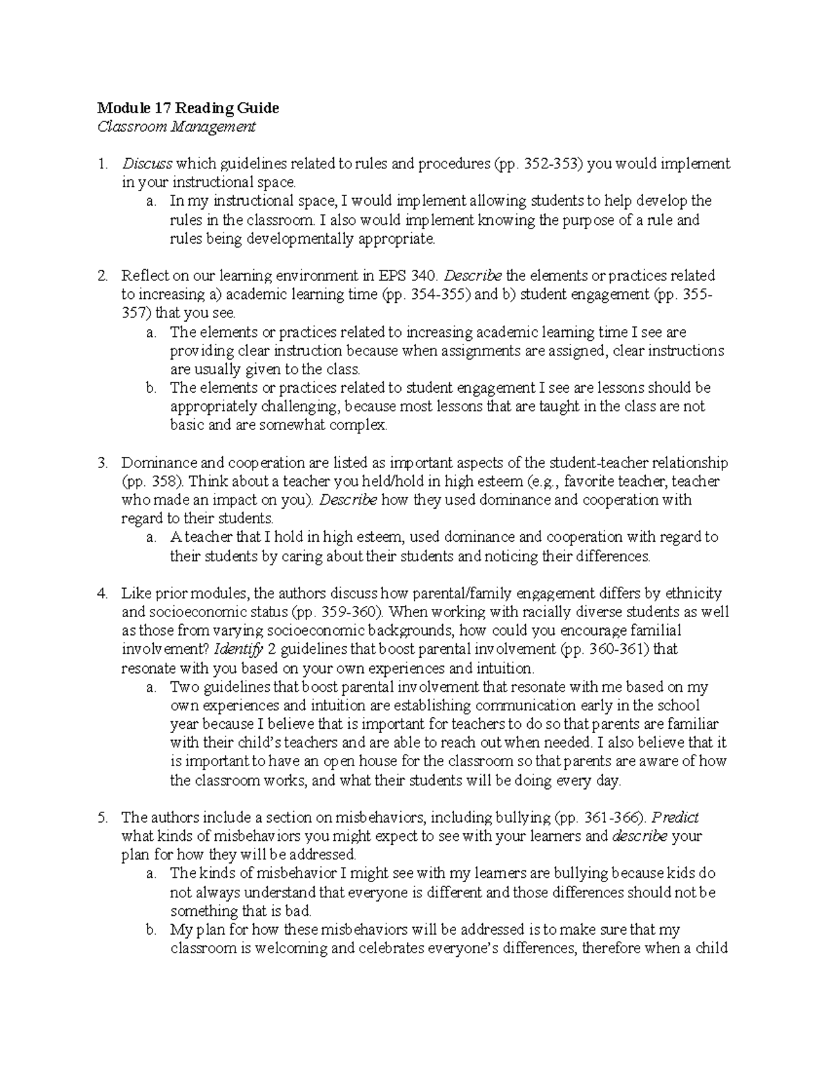 EPS 340 - M17 Reading Guide - Module 17 Reading Guide Classroom ...