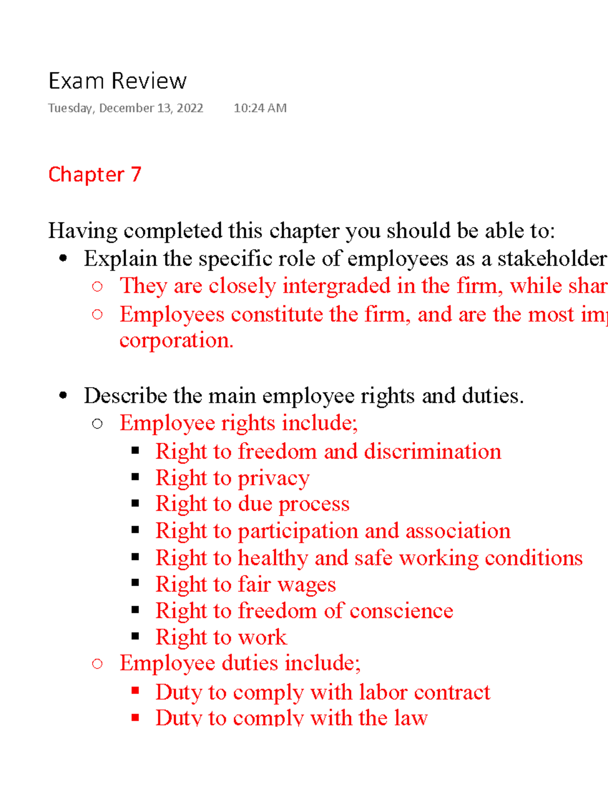 Exam Review - exam cheat sheet - Chapter 7 Having completed this ...