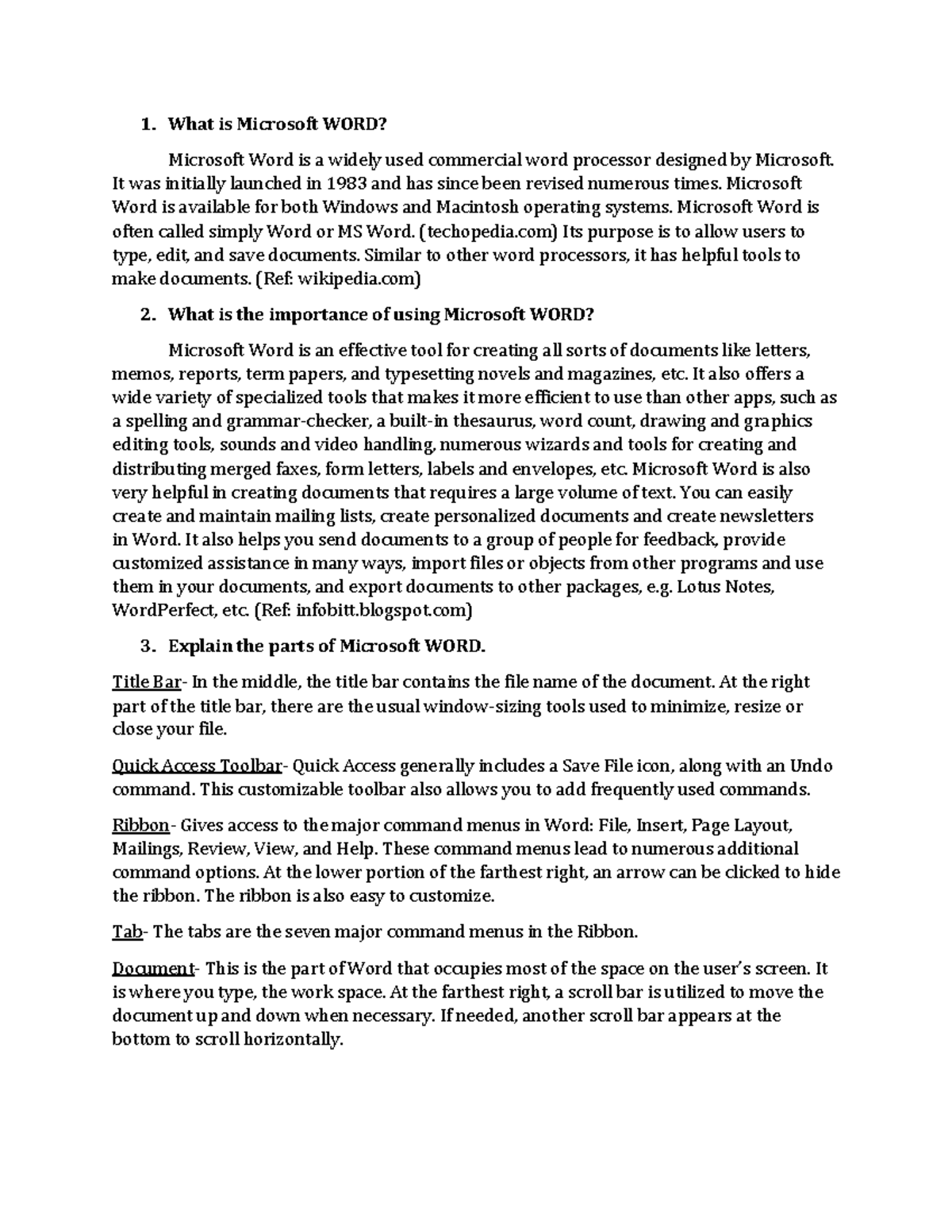 IT- Introduction to Microsoft WORD - Technology for Teaching & Learning ...