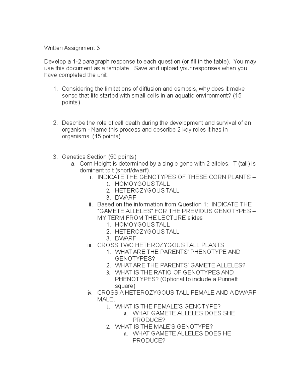 IB U3 Written Assignment 2020 - Written Assignment 3 Develop a 1-2 paragraph response to each ...