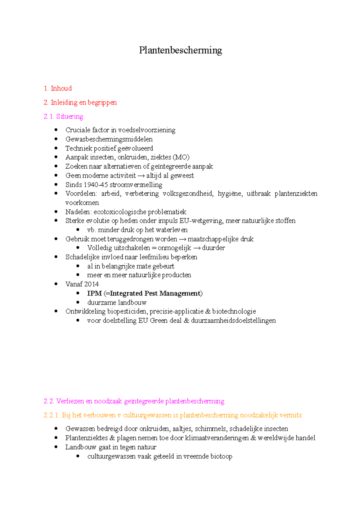 plantenbescherming deel 1 - Plantenbescherming Inhoud Inleiding en ...