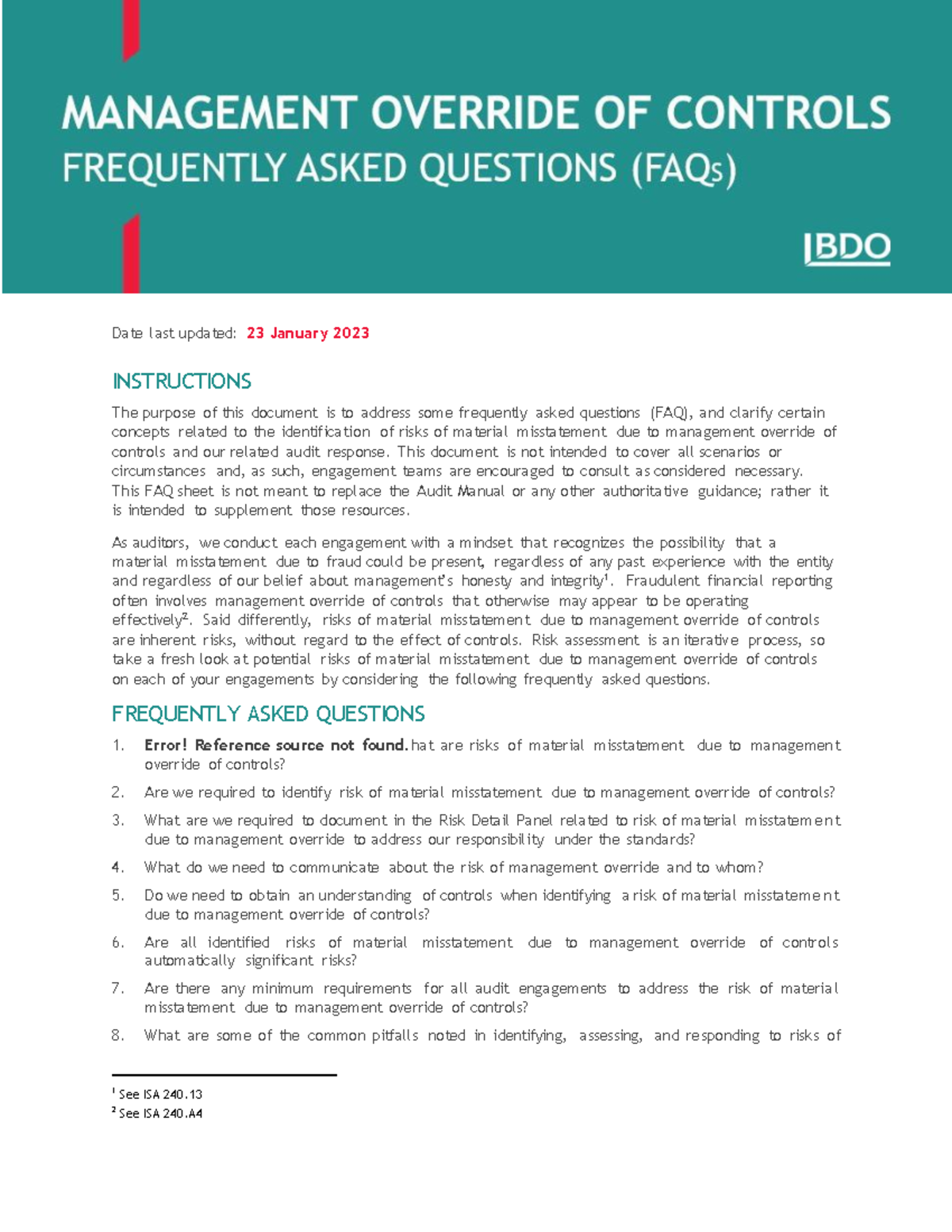 Management Override - fun - Date last updated: 23 January 2023 ...