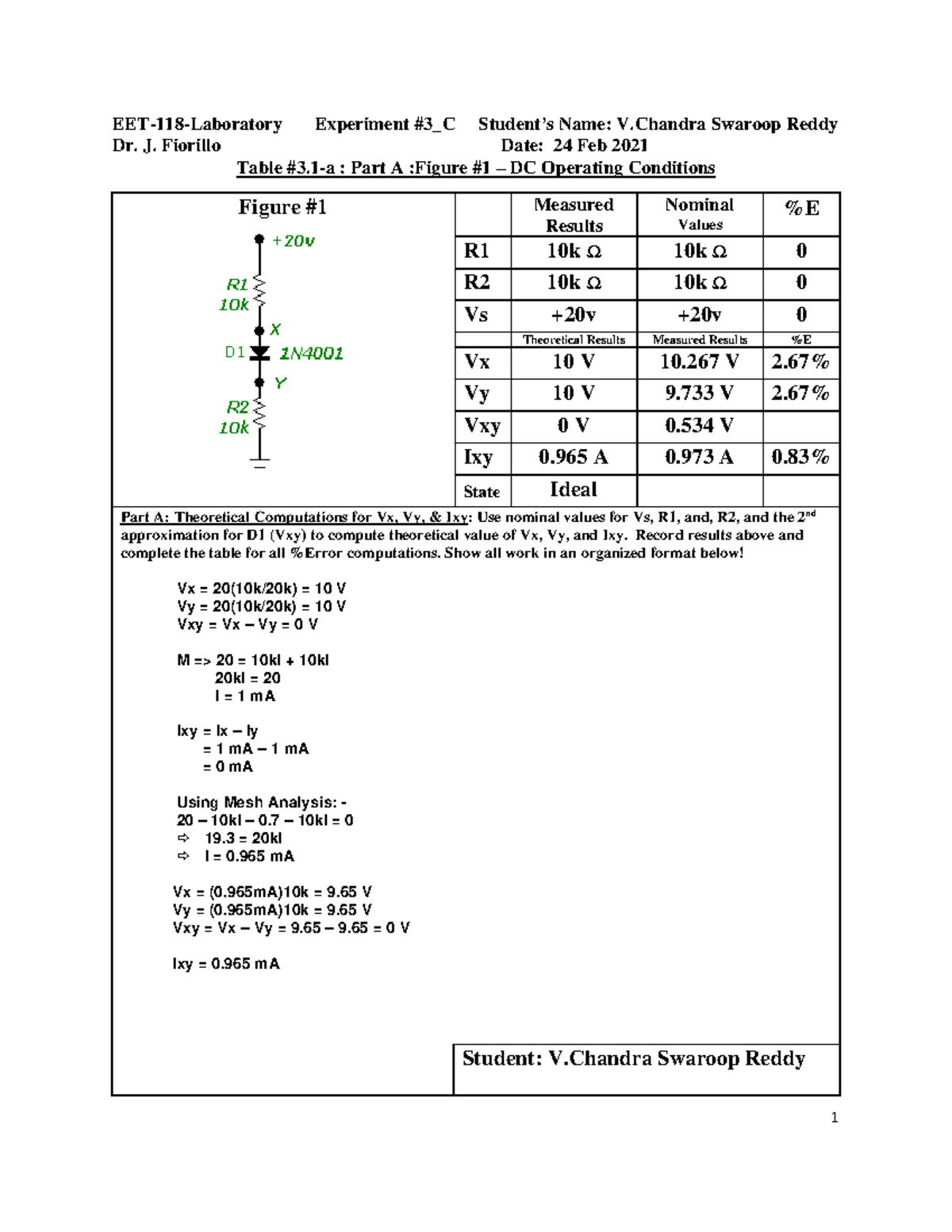 EET-118-Laboratory Experiment #3 C V.Chandra Swaroop Reddy-converted - Dr. J. Fiorillo Date: 24 ...
