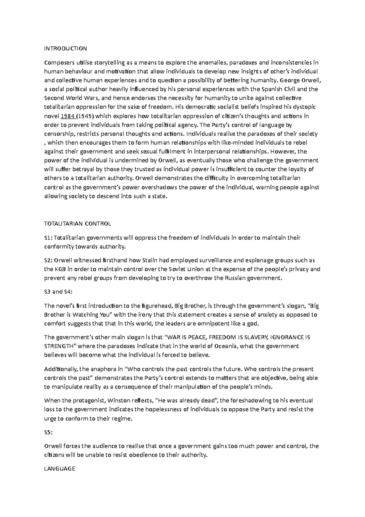 1984 Draftttttt - essay on 1984 - INTRODUCTION Composers utilise ...