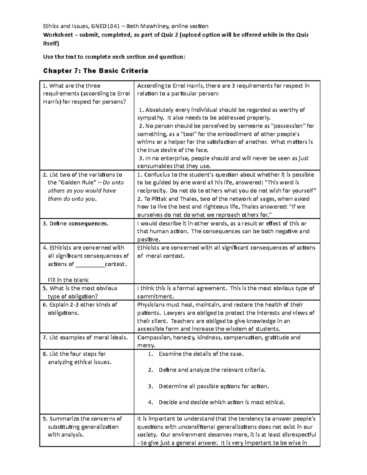 Worksheet Quiz2 - An open-ended book question form that requires ...