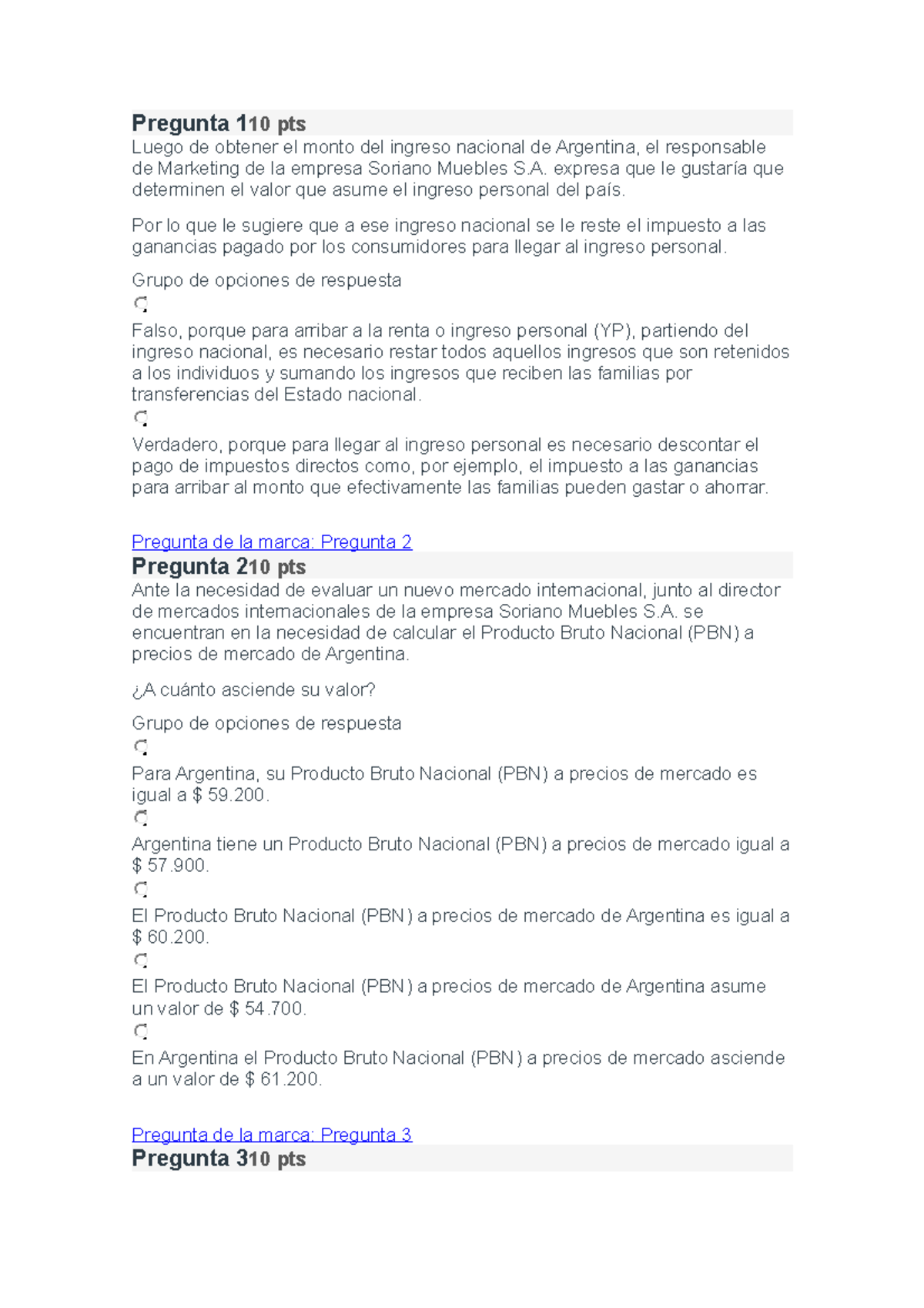 Nuevo Documento de Microsoft Word - Pregunta 1 10 pts Luego de obtener el monto del ingreso ...