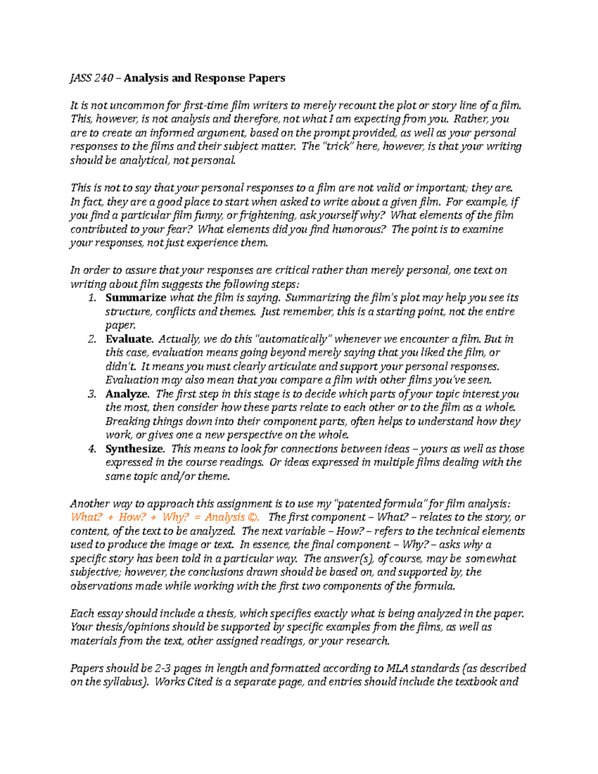Analysis+and+Response+Papers - JASS 240 – Analysis and Response Papers ...