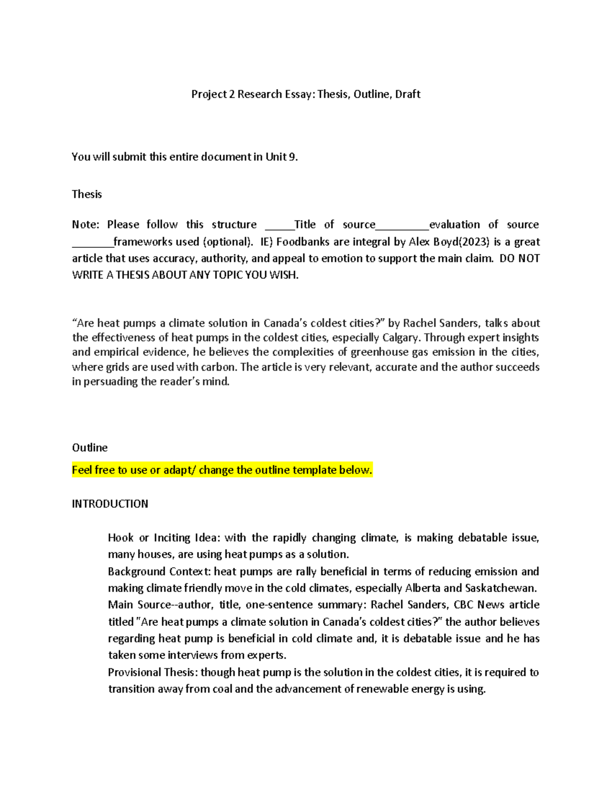 Project 2 Research Essay Draft Template final - Project 2 Research ...