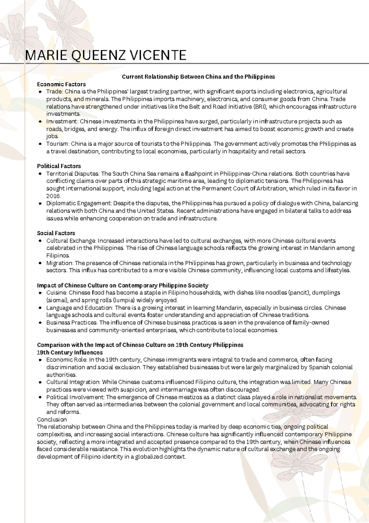 Vicente, Marie Queenz - hospitality management - MARIE QUEENZ VICENTE ...